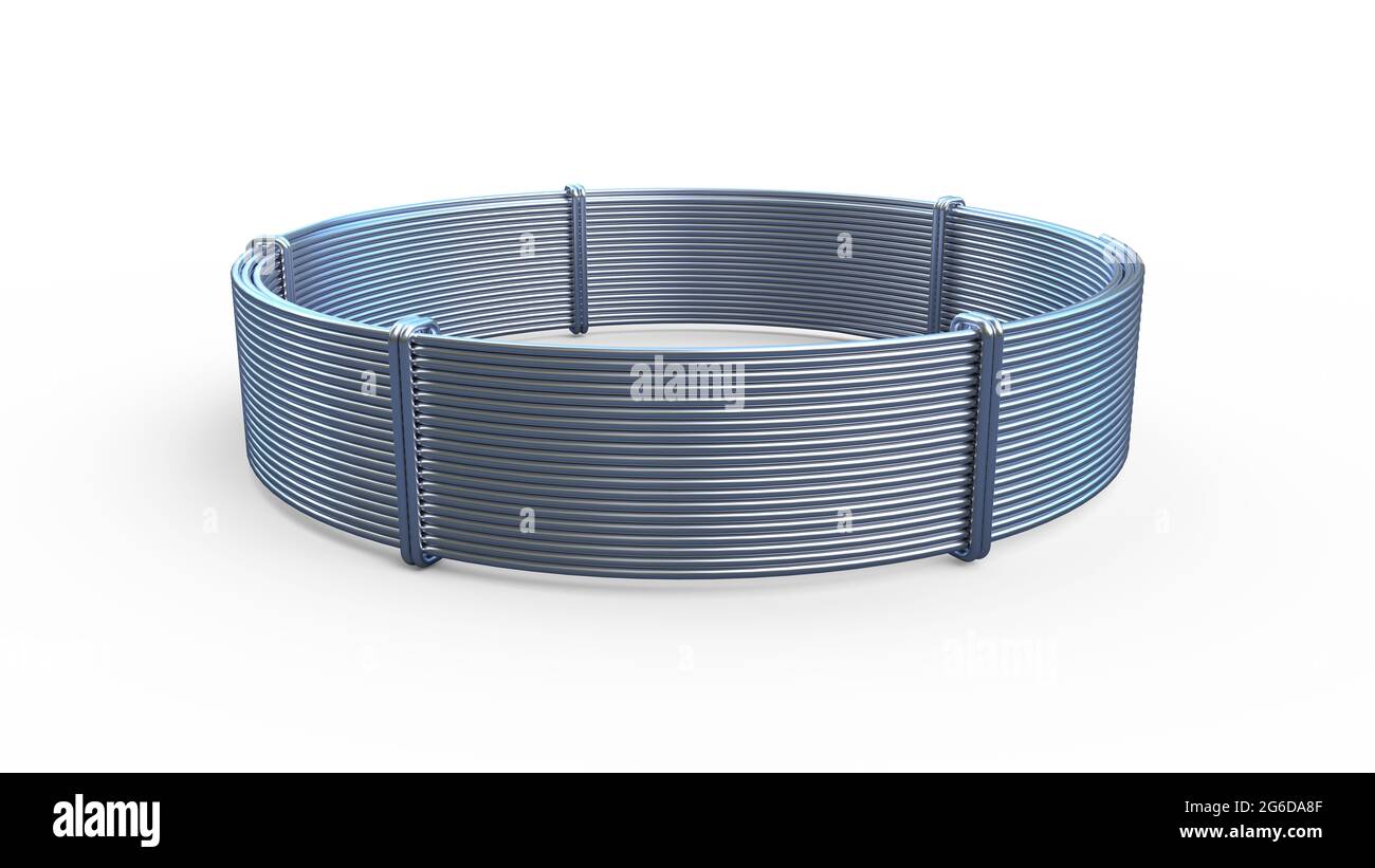 aluminum wire spool - isolated concept industrial 3D rendering Stock ...