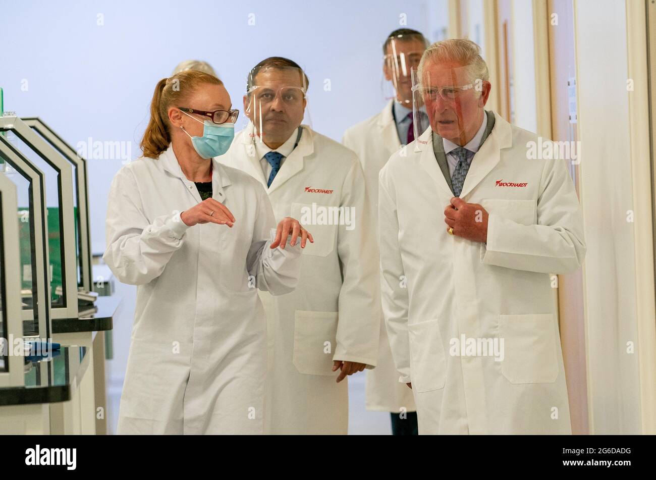The Prince of Wales (right) during a visit to the Wockhardt Vaccine ...