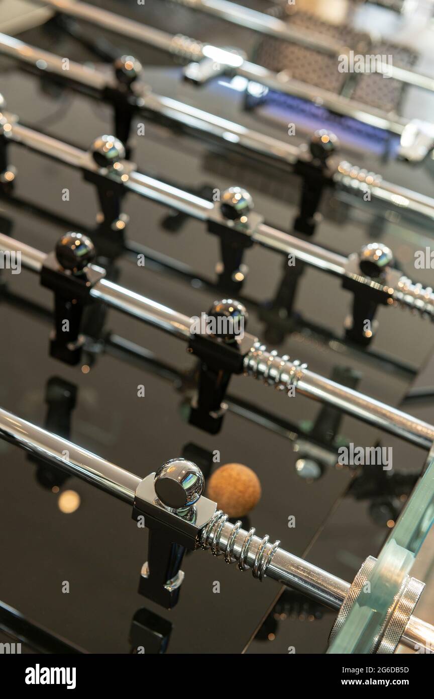 Metal Foosball Game Detail, without equipment Stock Photo - Alamy
