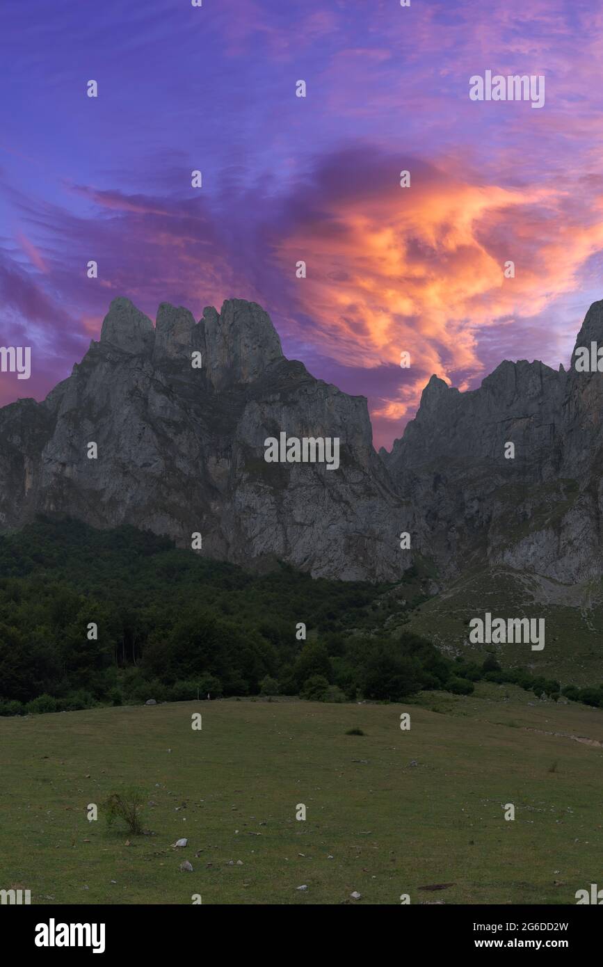 Spectacular views of some mountains in the Picos de Europa Stock Photo ...