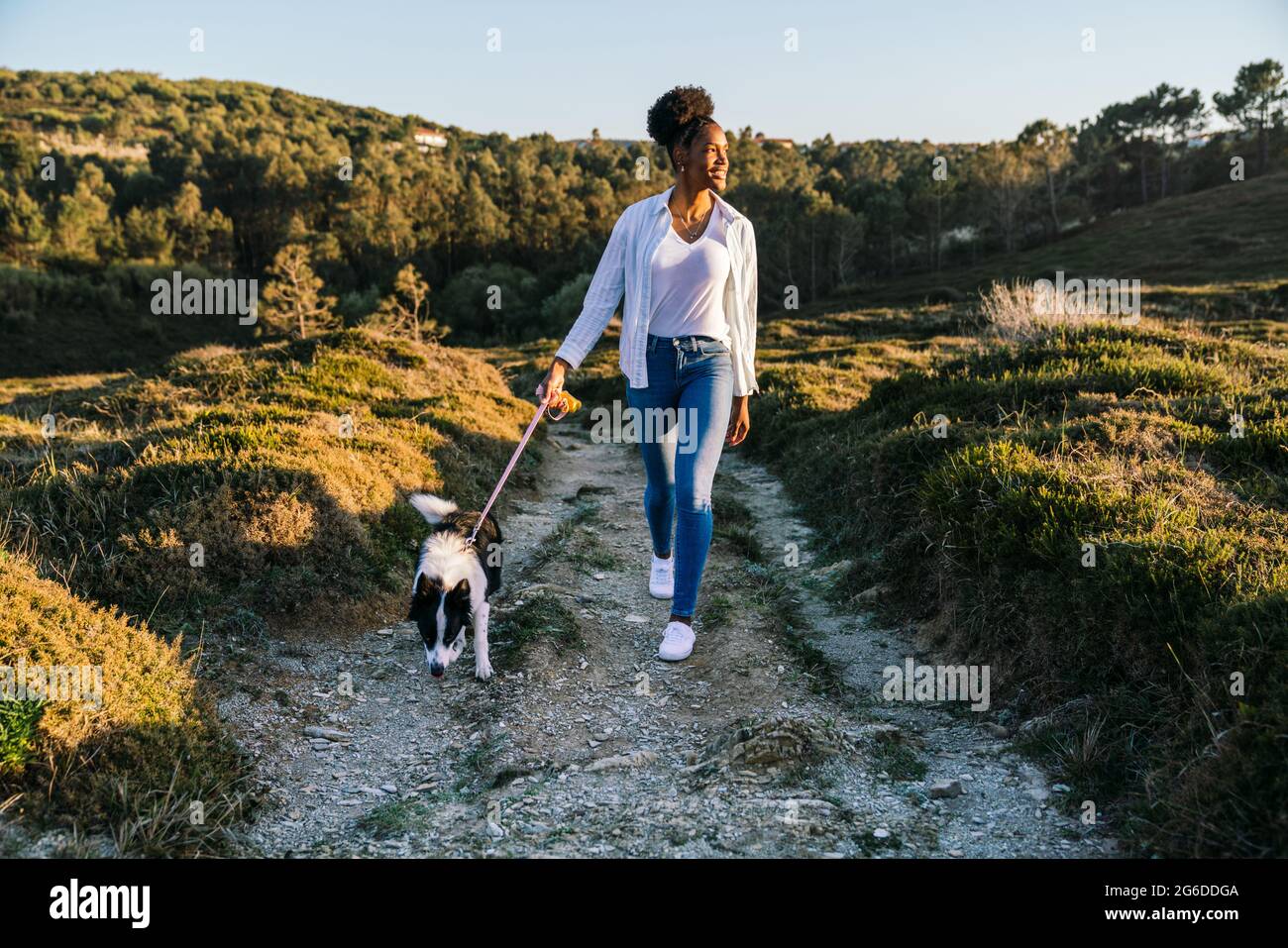 African woman dog in park hi-res stock photography and images - Alamy