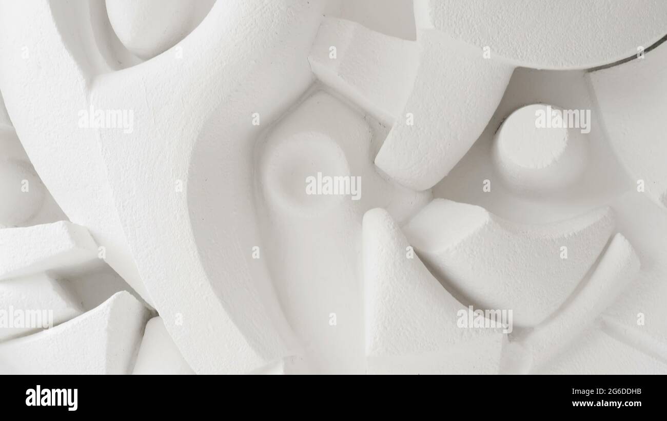 3d illustration - Interior With White Concrete Shape Stock Photo - Alamy