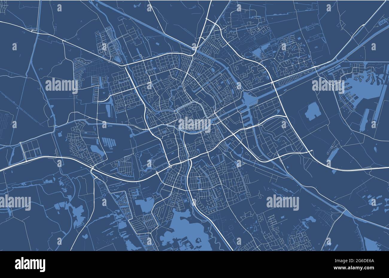 Detailed map of Groningen city administrative area. Cityscape panorama ...