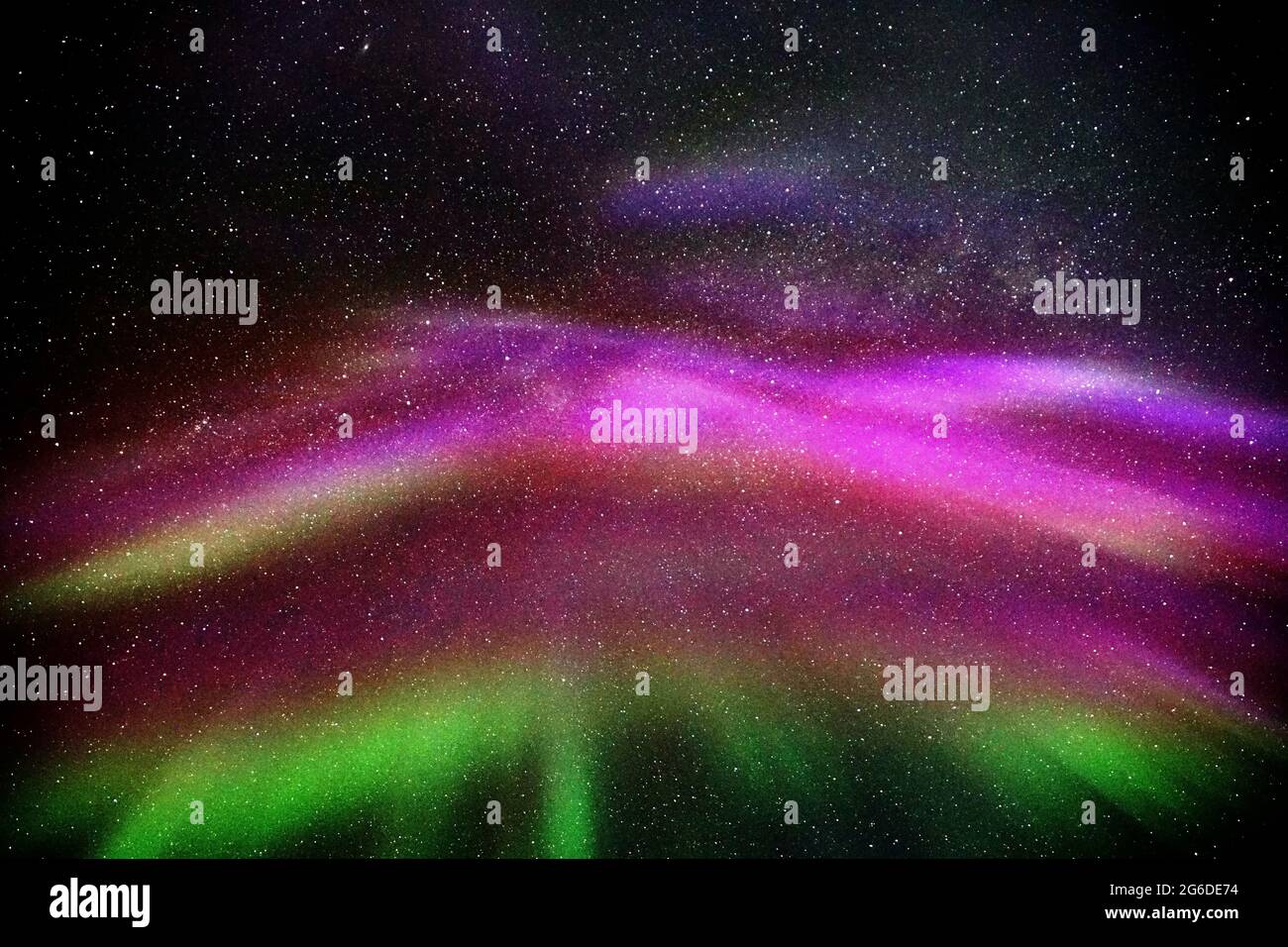 Spectacular green and pink Northern Lights in Tromso Stock Photo - Alamy