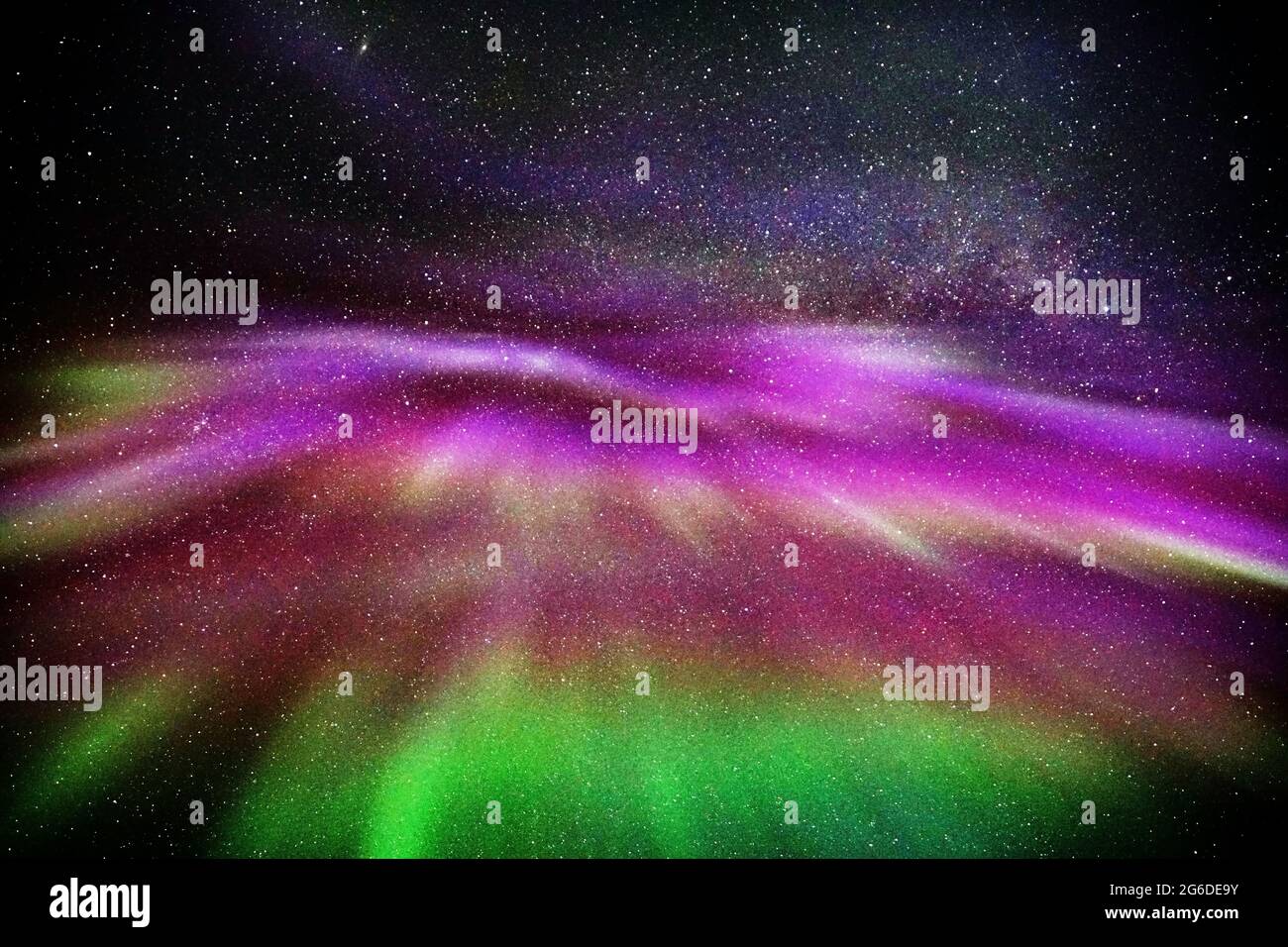 Spectacular green and pink Northern Lights in Tromso Stock Photo - Alamy