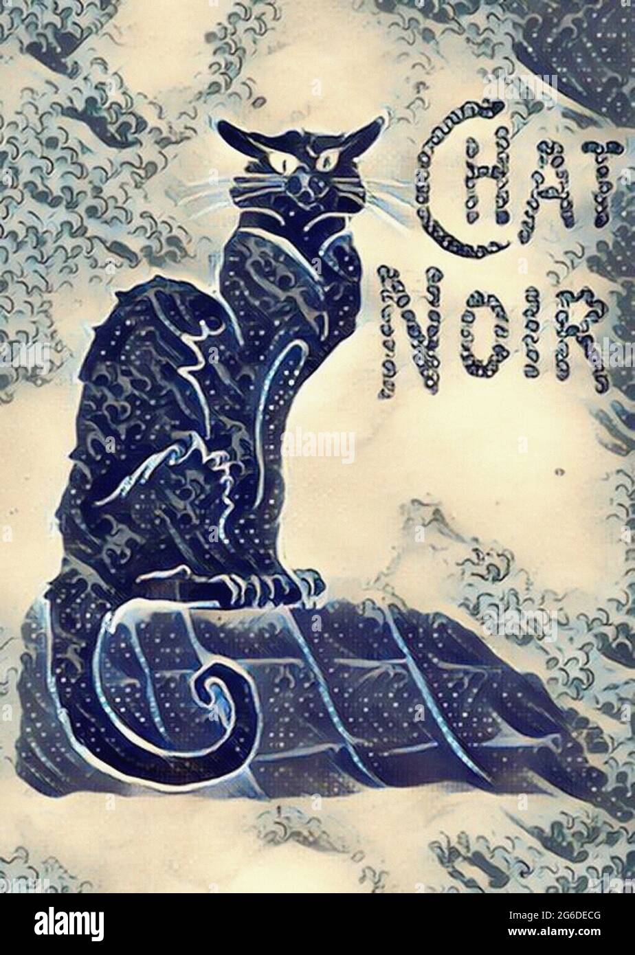 le chat noir artwork Stock Photo - Alamy