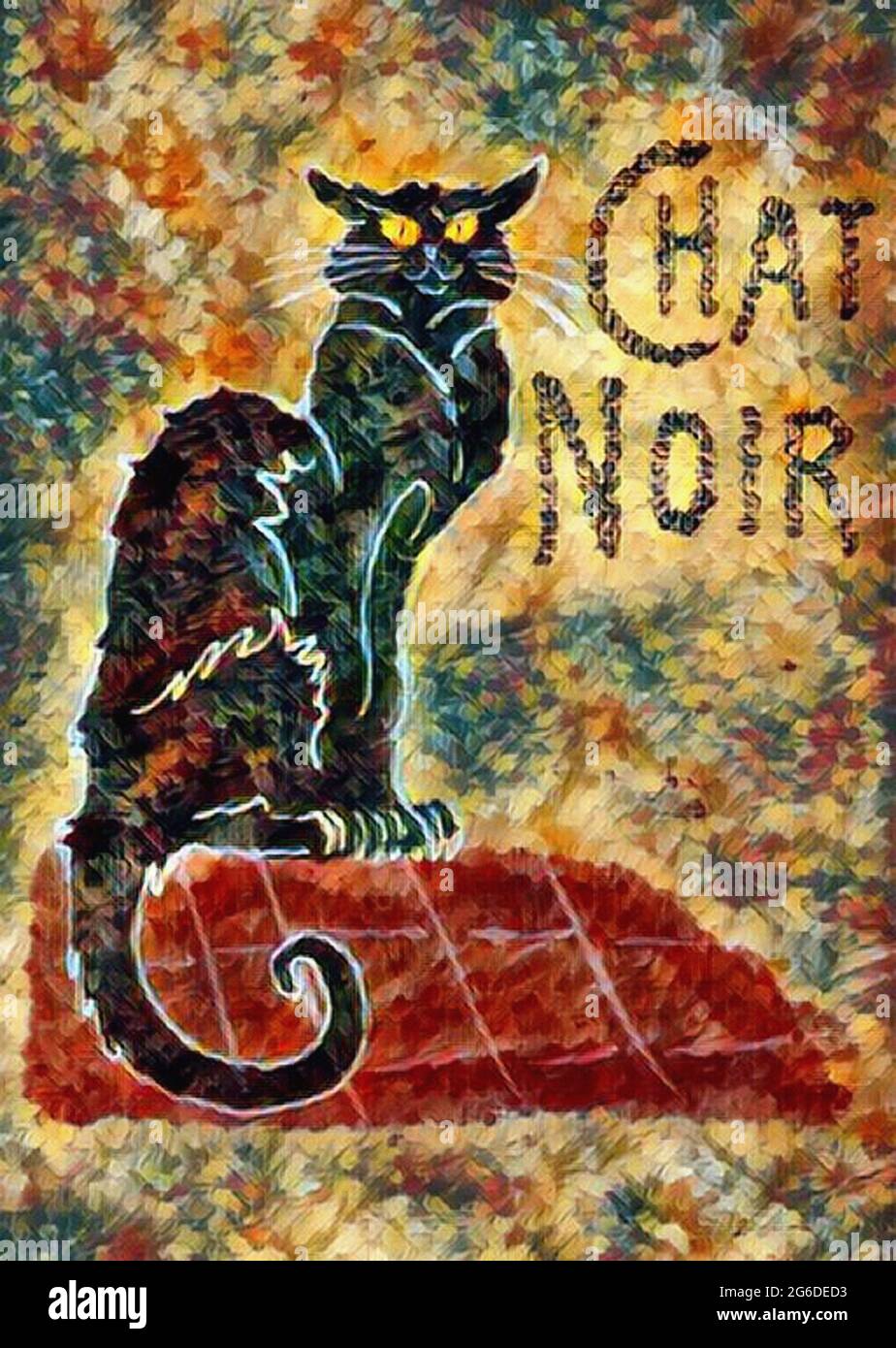 le chat noir artwork Stock Photo - Alamy