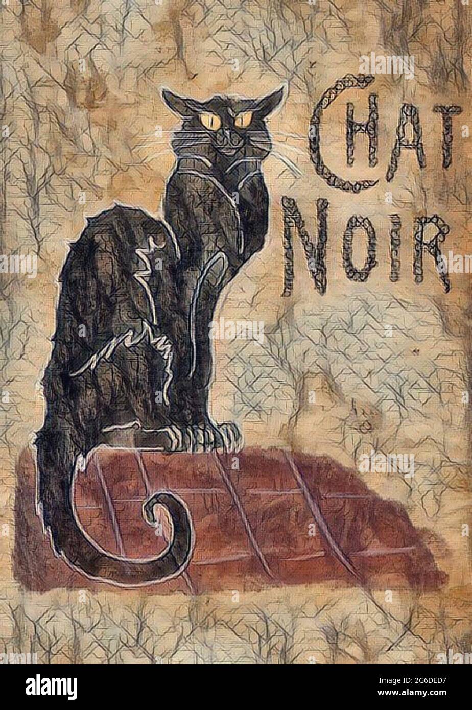 le chat noir artwork Stock Photo - Alamy