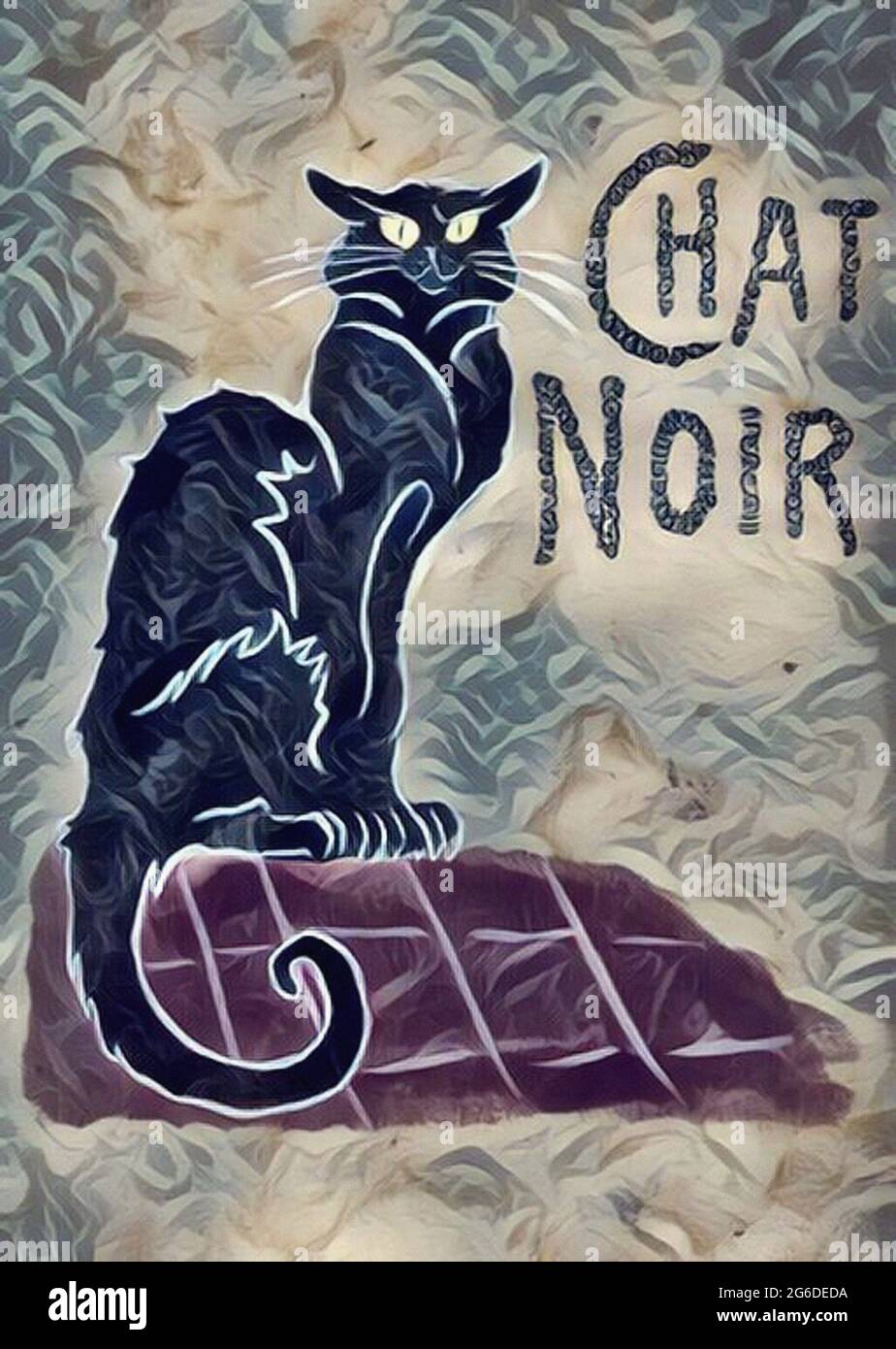 le chat noir artwork Stock Photo - Alamy