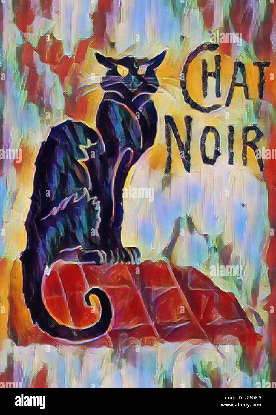 le chat noir artwork Stock Photo - Alamy