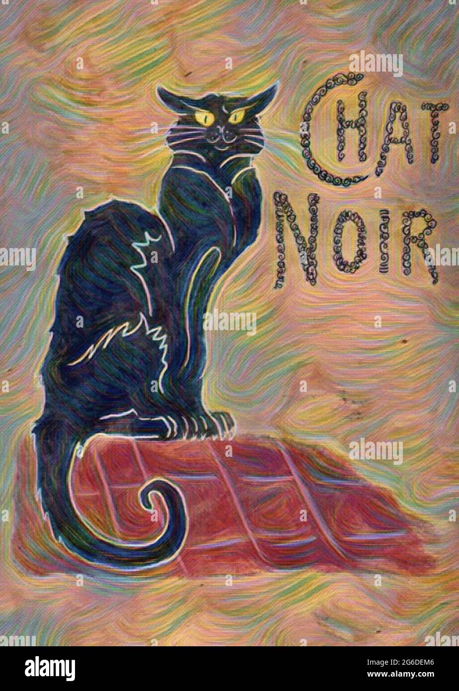 le chat noir artwork Stock Photo - Alamy