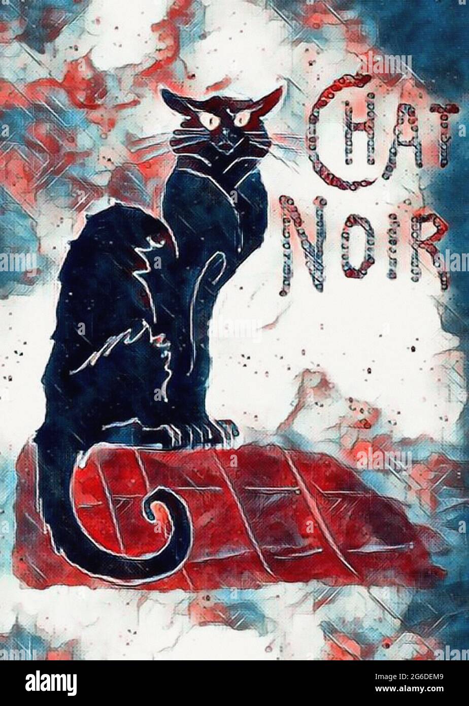 le chat noir artwork Stock Photo - Alamy