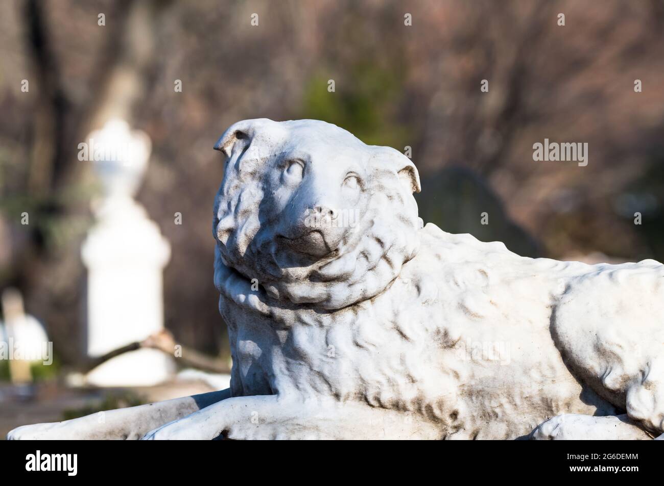 Thomas Handasyd Perkins Monument, 1843 Italian Marble Statue of a dog ...