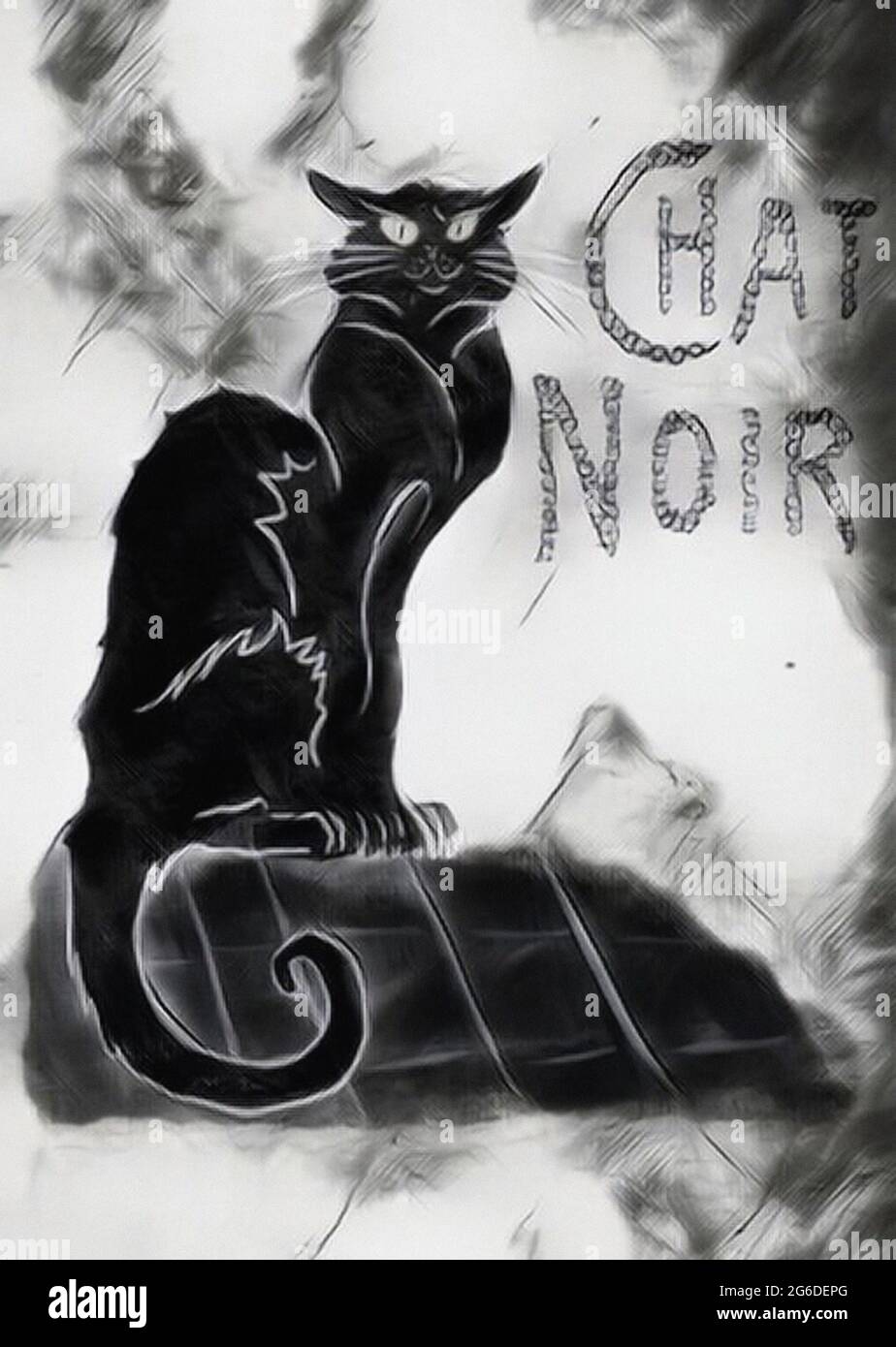 le chat noir artwork Stock Photo - Alamy