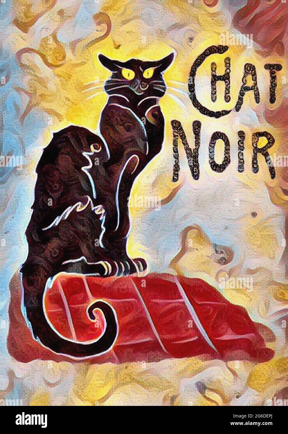 le chat noir artwork Stock Photo - Alamy