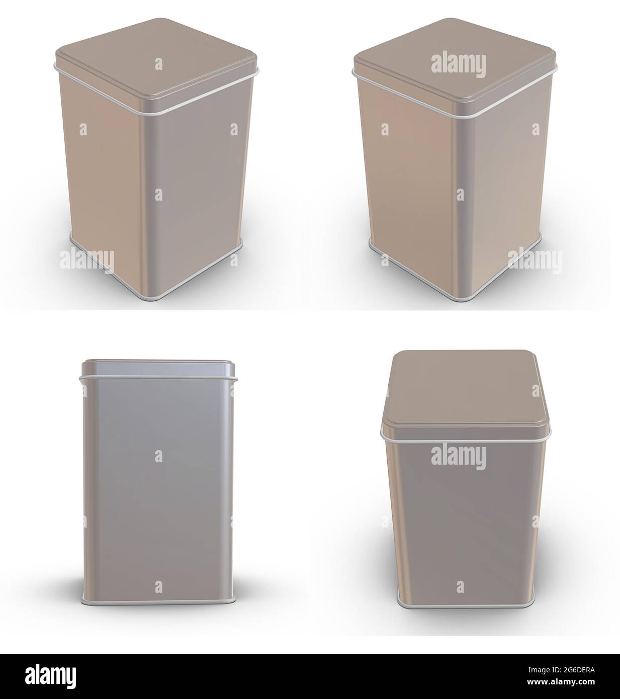 3D rendering - High resolution image metal box Isolated on a white ...