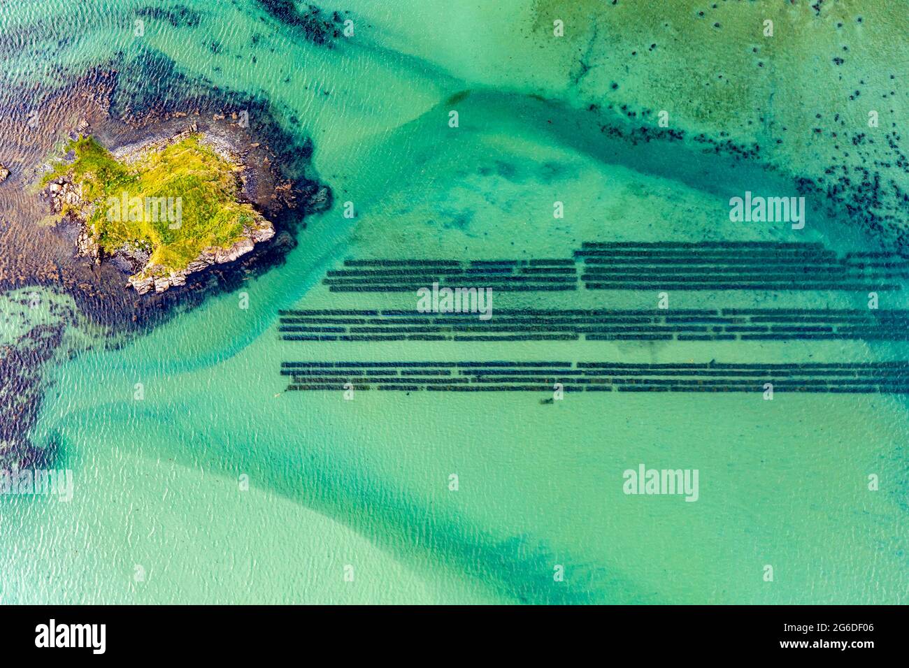 Aerial view of loyster farm by Ardara, County Donegal - Ireland Stock ...