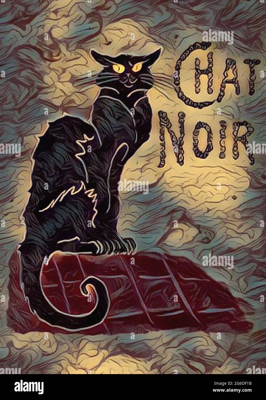 le chat noir artwork Stock Photo - Alamy