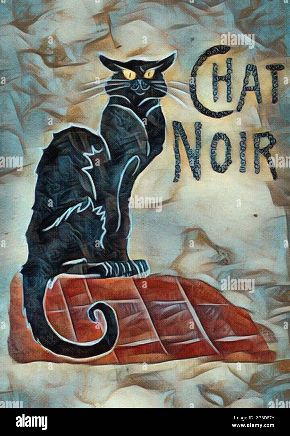 le chat noir artwork Stock Photo - Alamy
