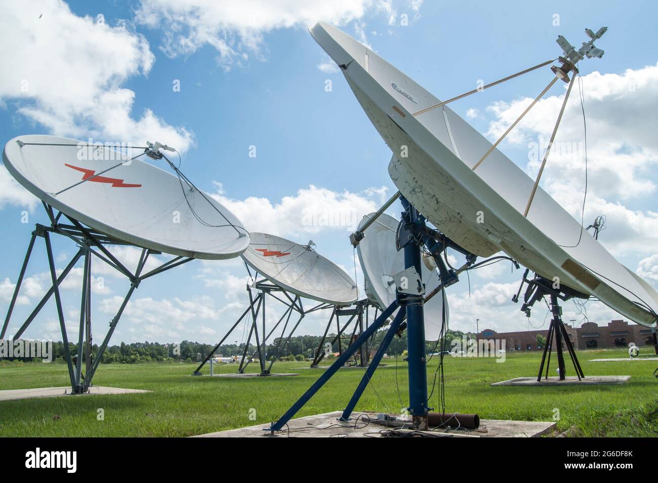 Array of satellite receiver dishes Stock Photo - Alamy