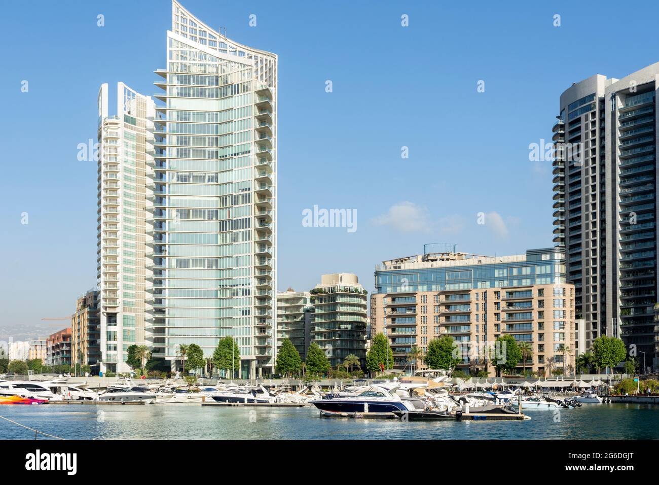 Beirut high rise modern skyline with Zaitunay Bay, also known as St ...