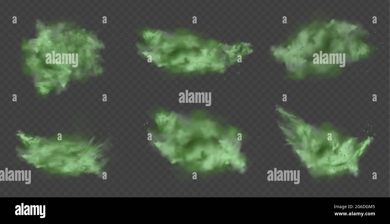 Green dust. Abstract blurry smoke with green particles. Smoke or dust ...