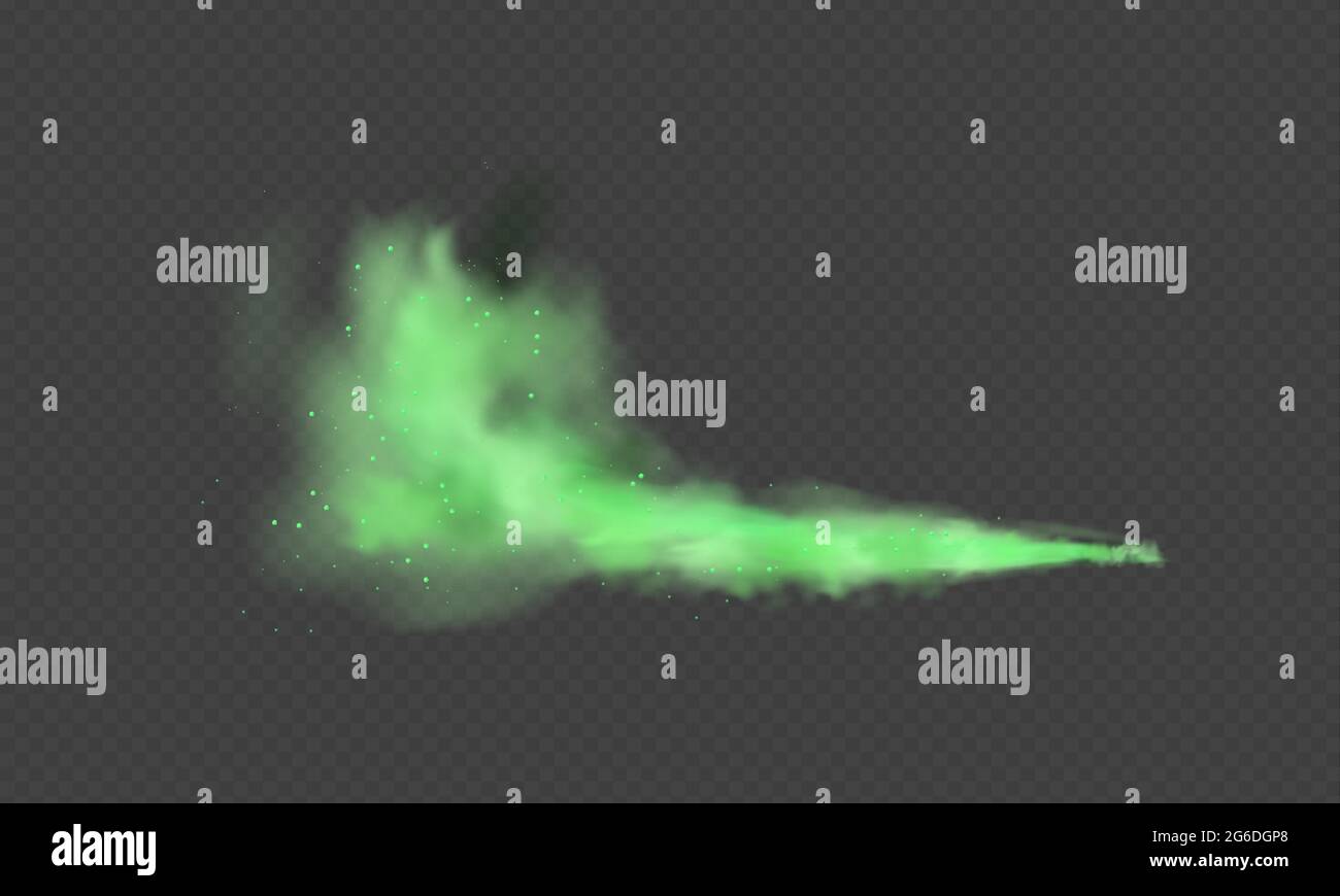 Green dust. Abstract blurry smoke with green particles. Smoke or dust ...