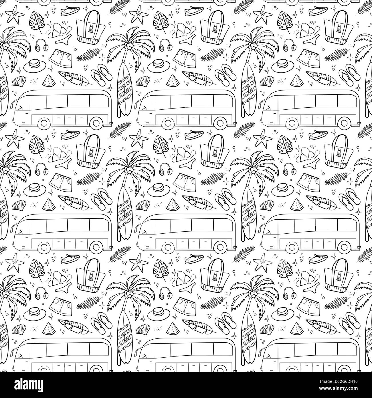 Travel and vacation seamless pattern with travel elements. Seamless ...