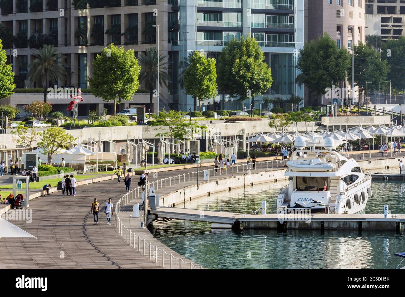 Promenade at St. Georges Bay also known as Zaitunay Bay, Beirut ...