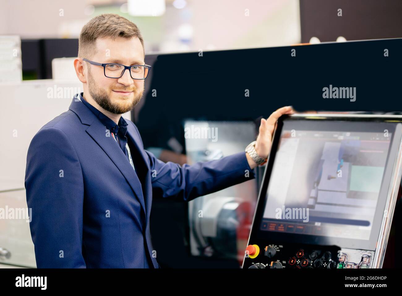 Worker entering data machine hi-res stock photography and images - Alamy