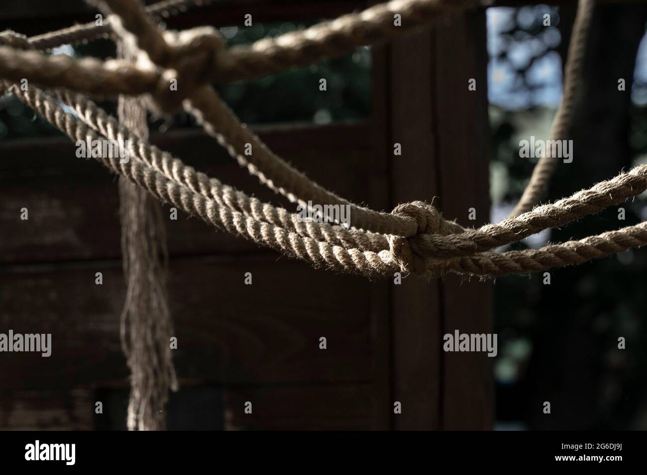 Blue string tied in knot hi-res stock photography and images - Alamy
