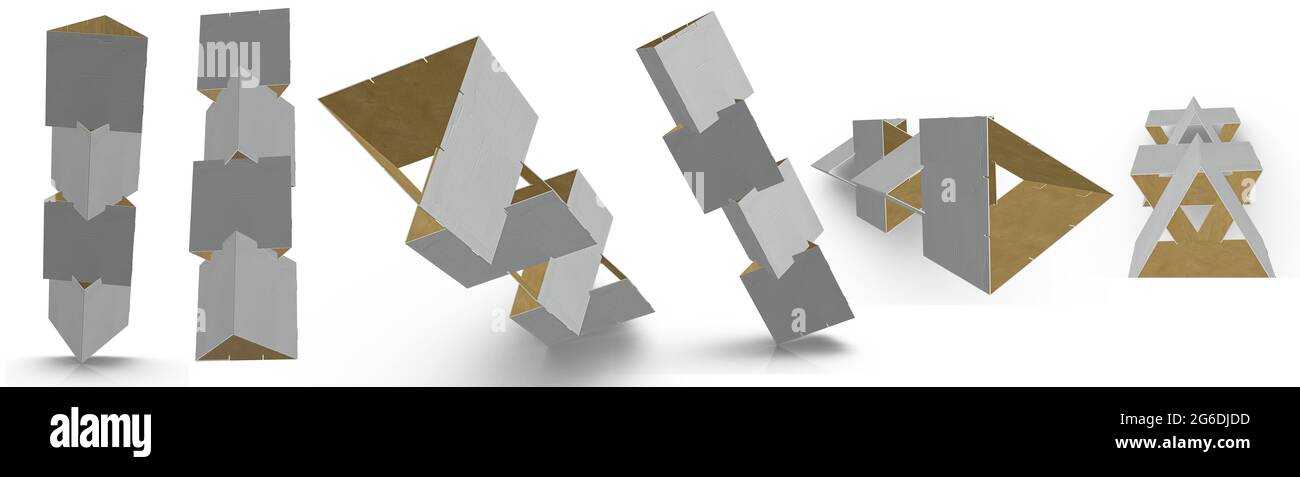 3D rendering - High resolution image white Totem Displays box template ...