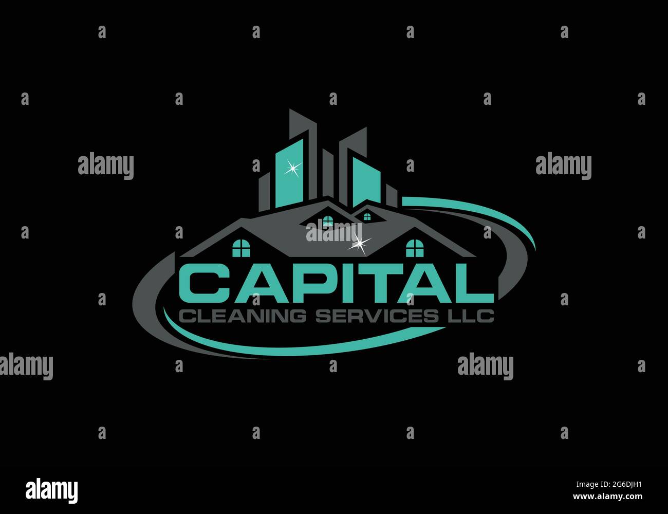Cleaning Services Logo Capital Cleaning Service Wordmark Logo Design ...