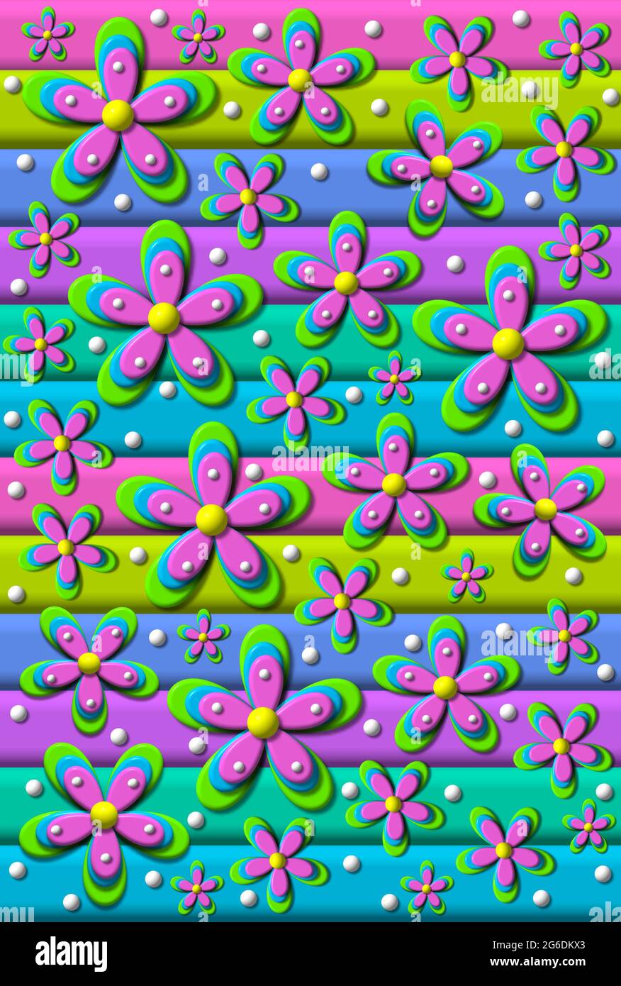 Strips of multi-colored stripes are represented in 3D with a drop ...