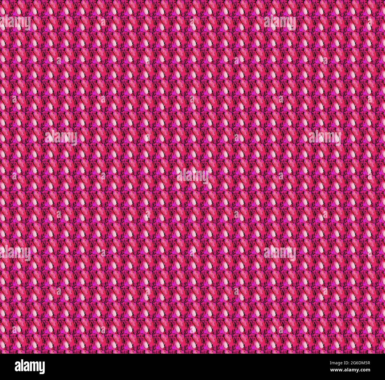 Vivid hot pink illustration shows a closeup pattern of woven textile ...