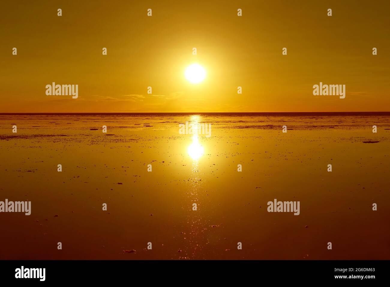Reflection of the Bright Sun on the Flooding Salt Flats, the Iconic ...