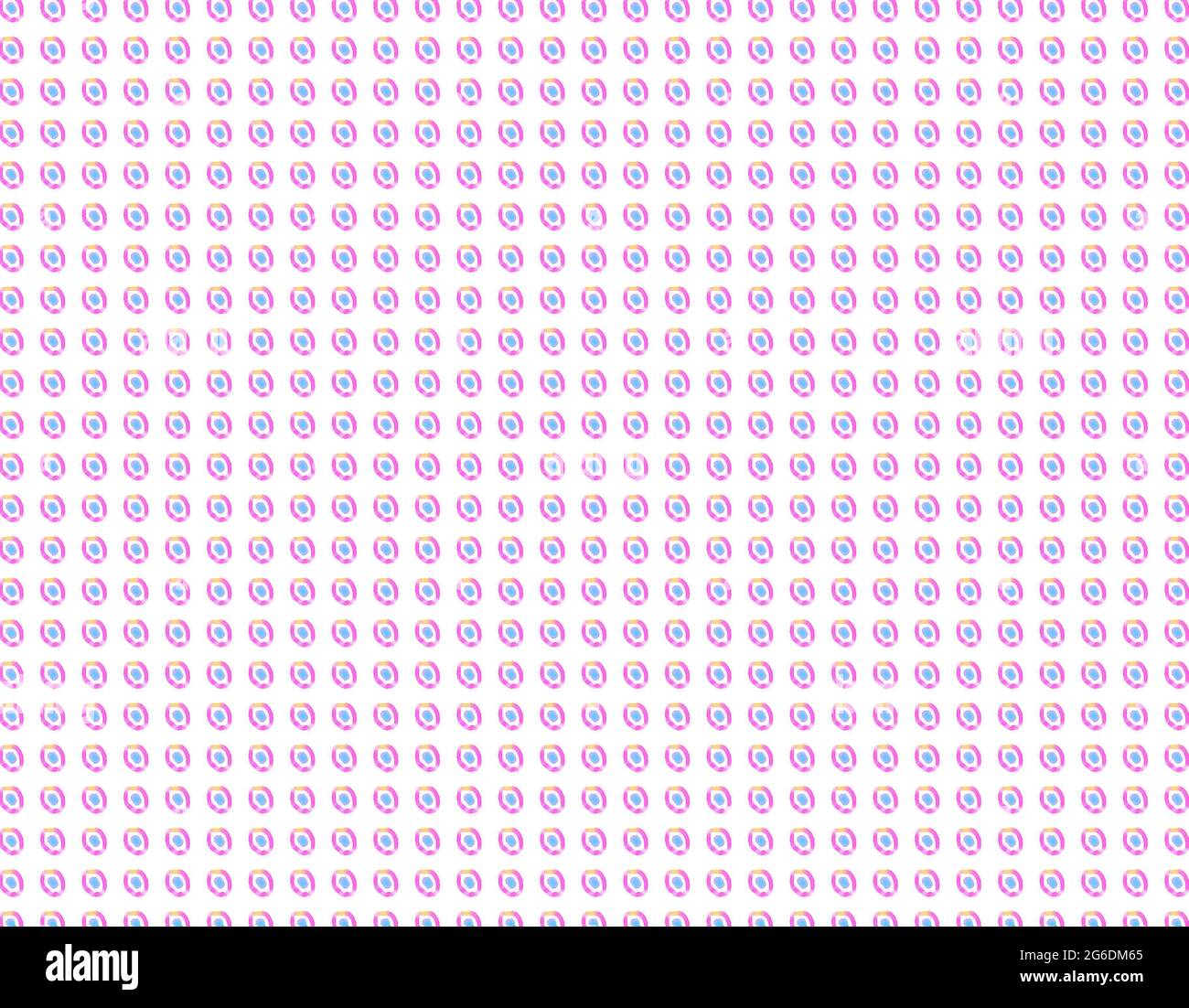 Polka dot "eyes" fill image with rows and lines of pink eyeballs with ...