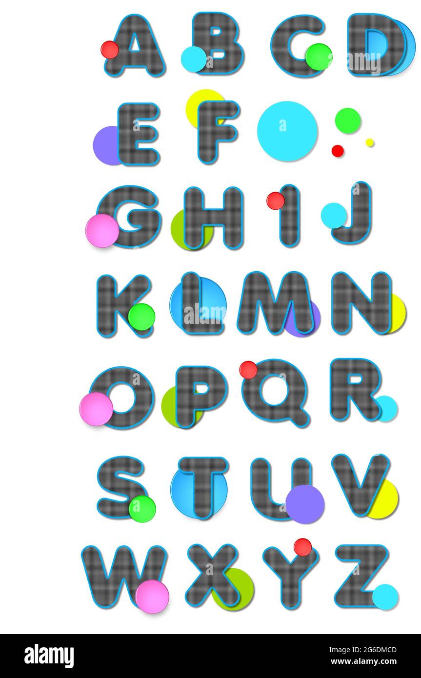 Letters in circles font hi-res stock photography and images - Alamy