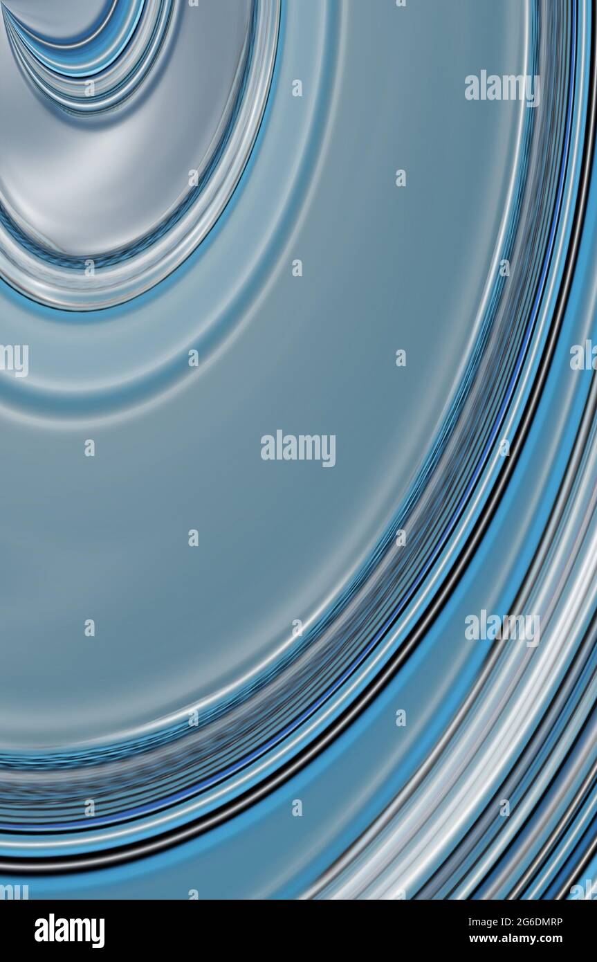 Shades of blue form curving pattern and disappear into a vortex of blue ...