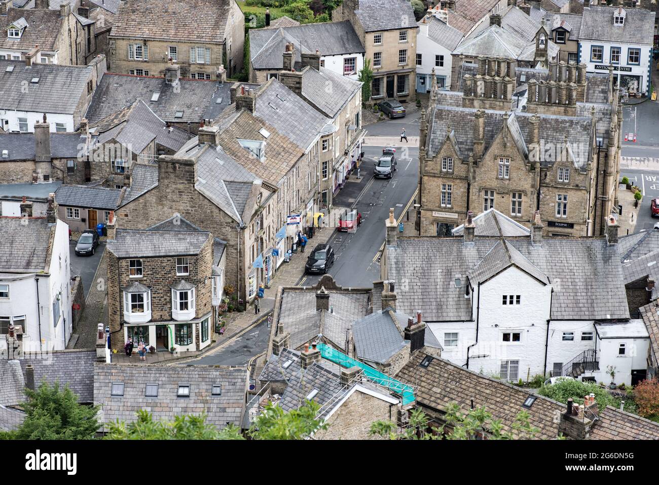 The market town of Settle in North Yorkshire.....roofscapes and streets ...