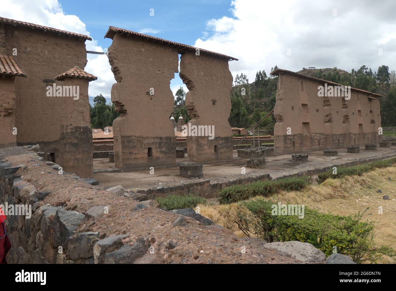 Old ancient buildings with strange designs in Peru building famous wall ...