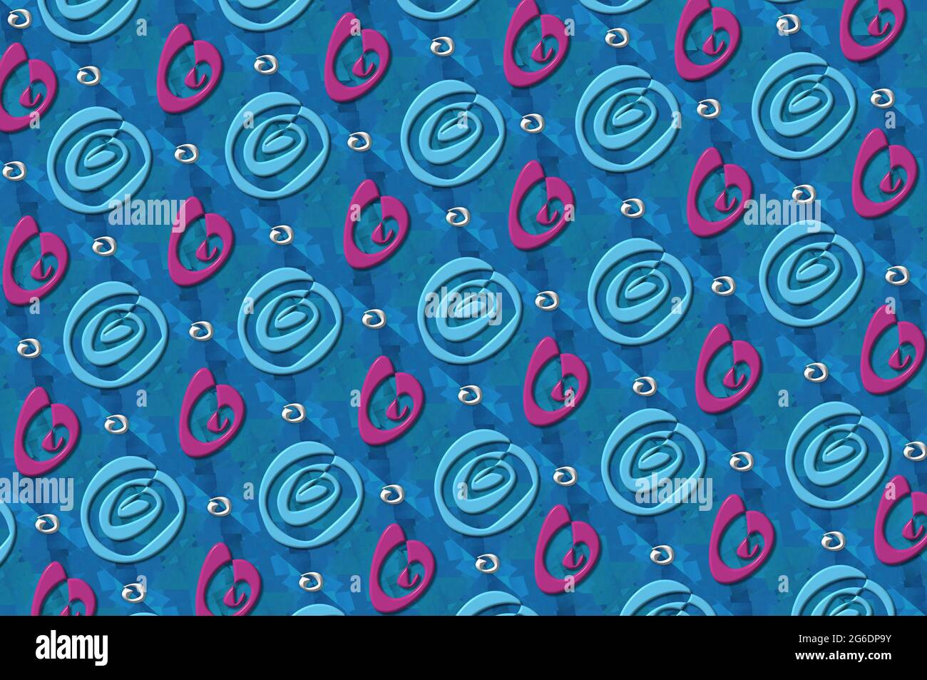 Wrapping paper design in deep blue decorated with 3D swirls, confetti ...