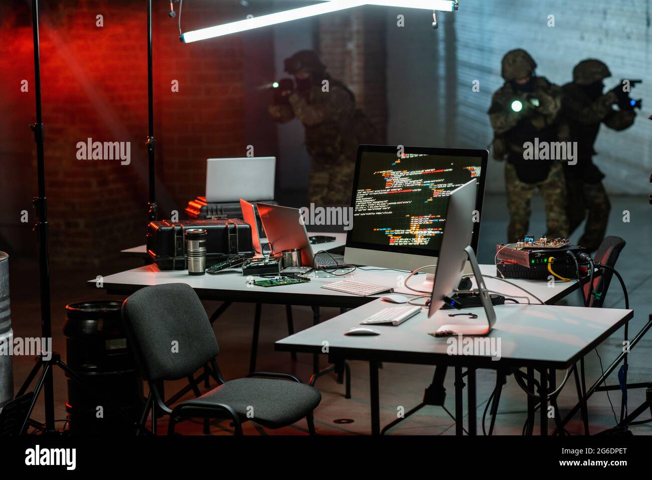 Hackers with lanterns entering office to steal personal information ...