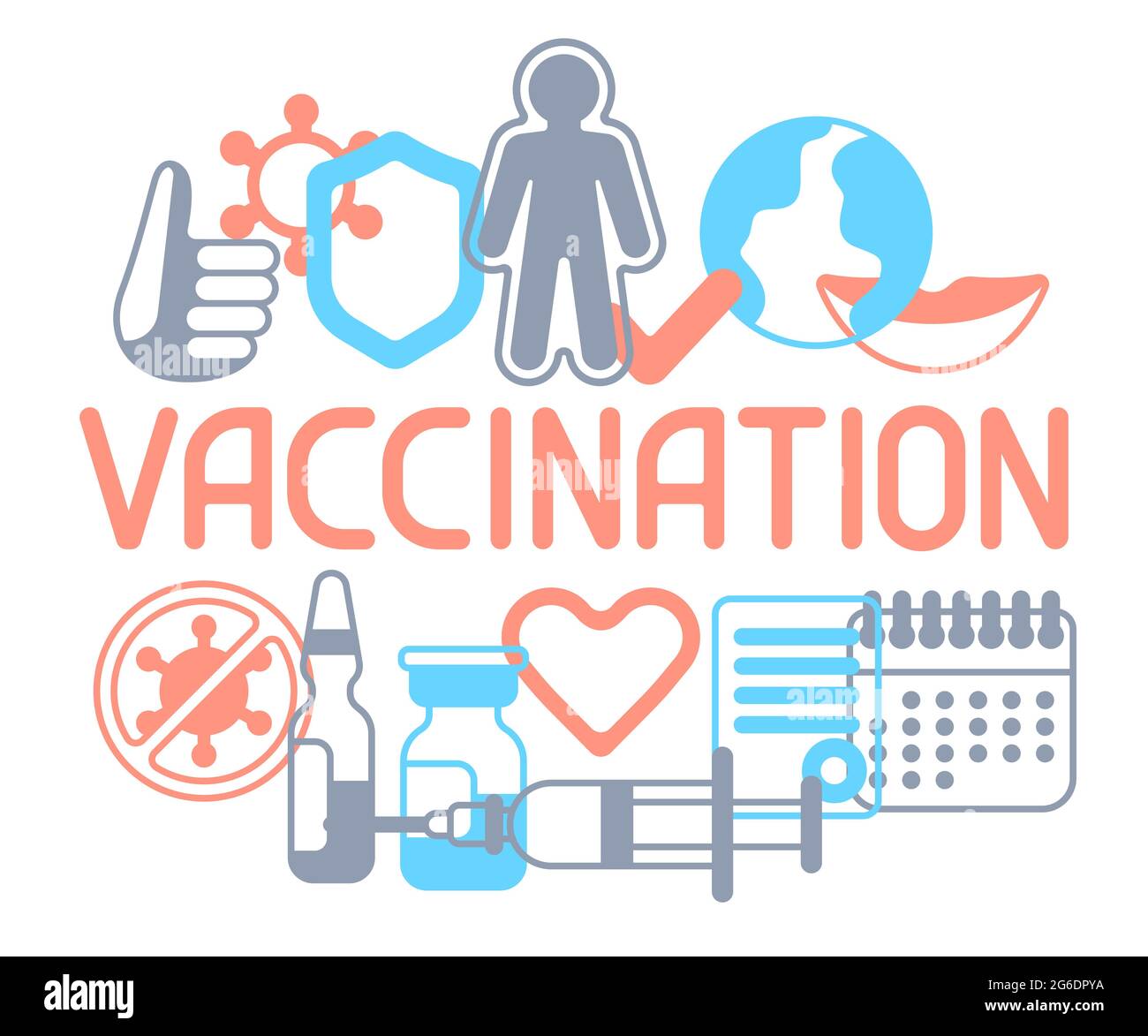 Vaccination concept background with vaccine icons. Immunization items ...