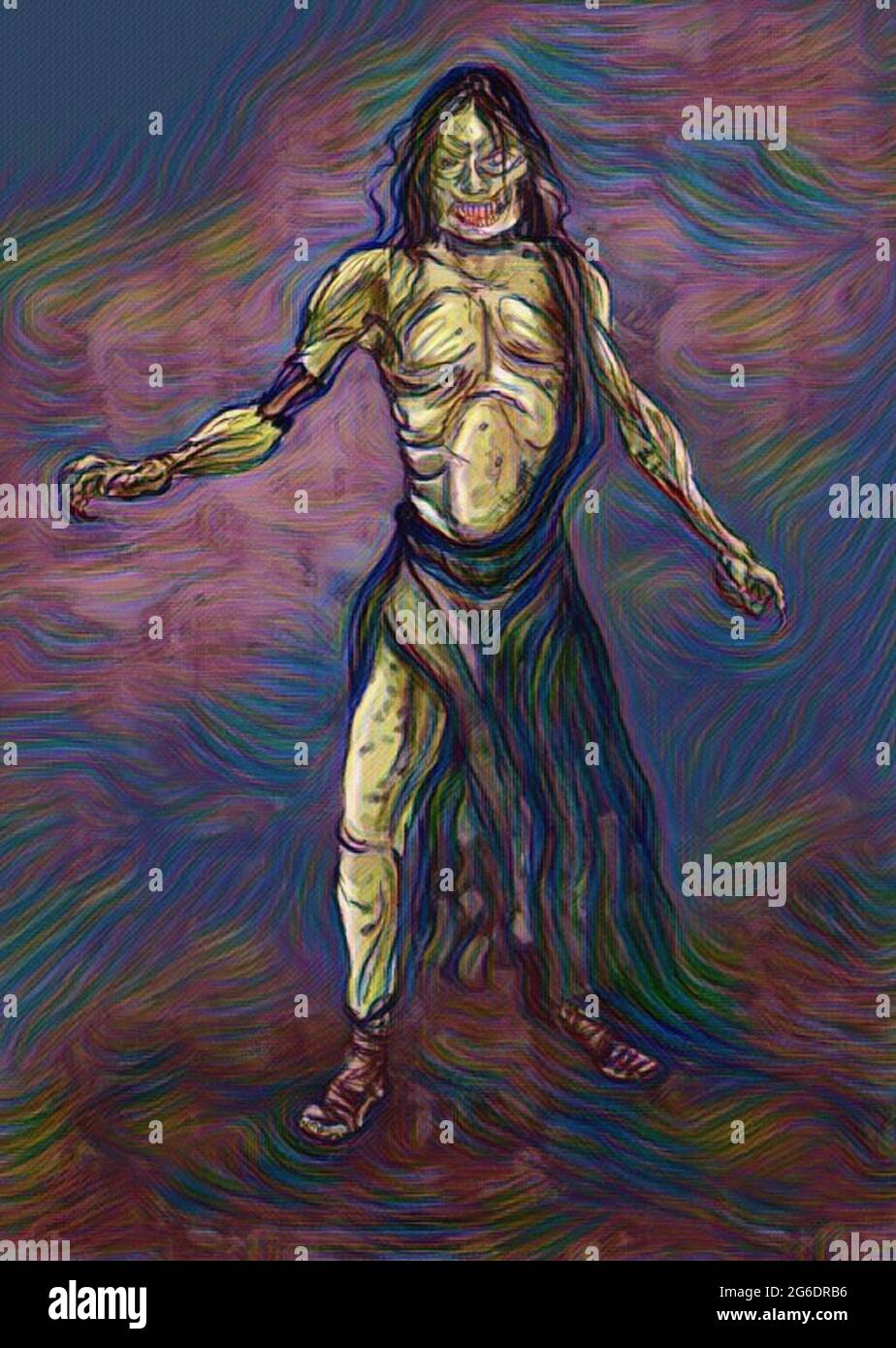 illustration of an evil zombie Stock Photo - Alamy