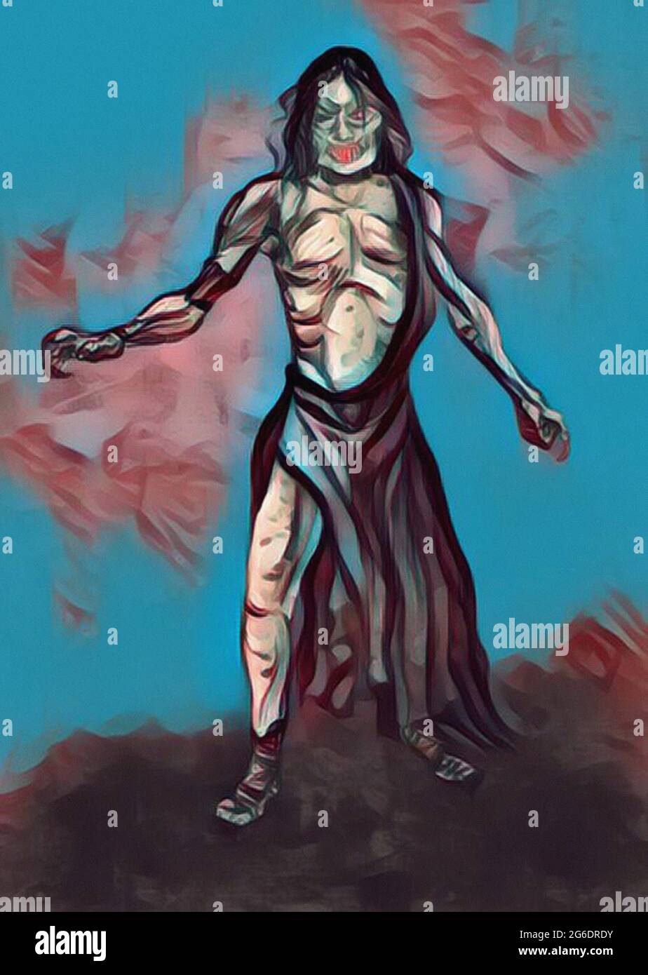 illustration of an evil zombie Stock Photo - Alamy
