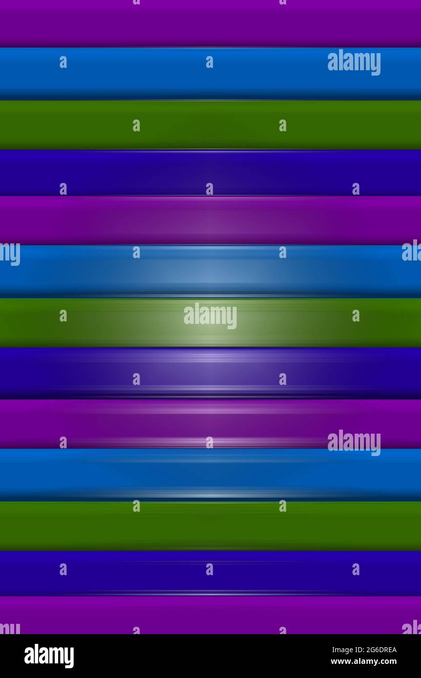 3D tiers of plastic in burgundy, purple, blue and green has high gloss ...