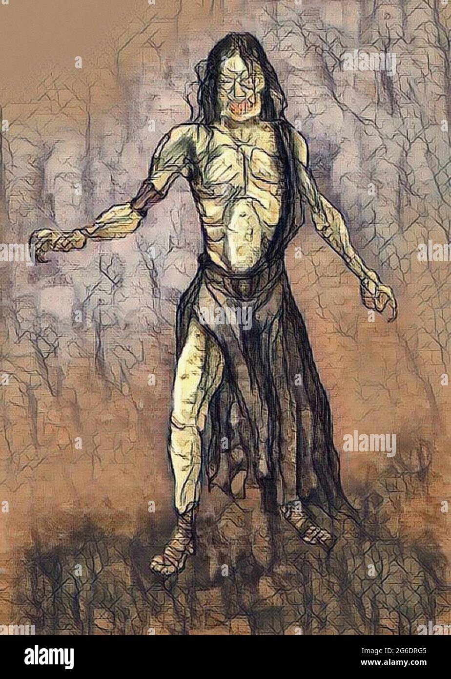 illustration of an evil zombie Stock Photo - Alamy