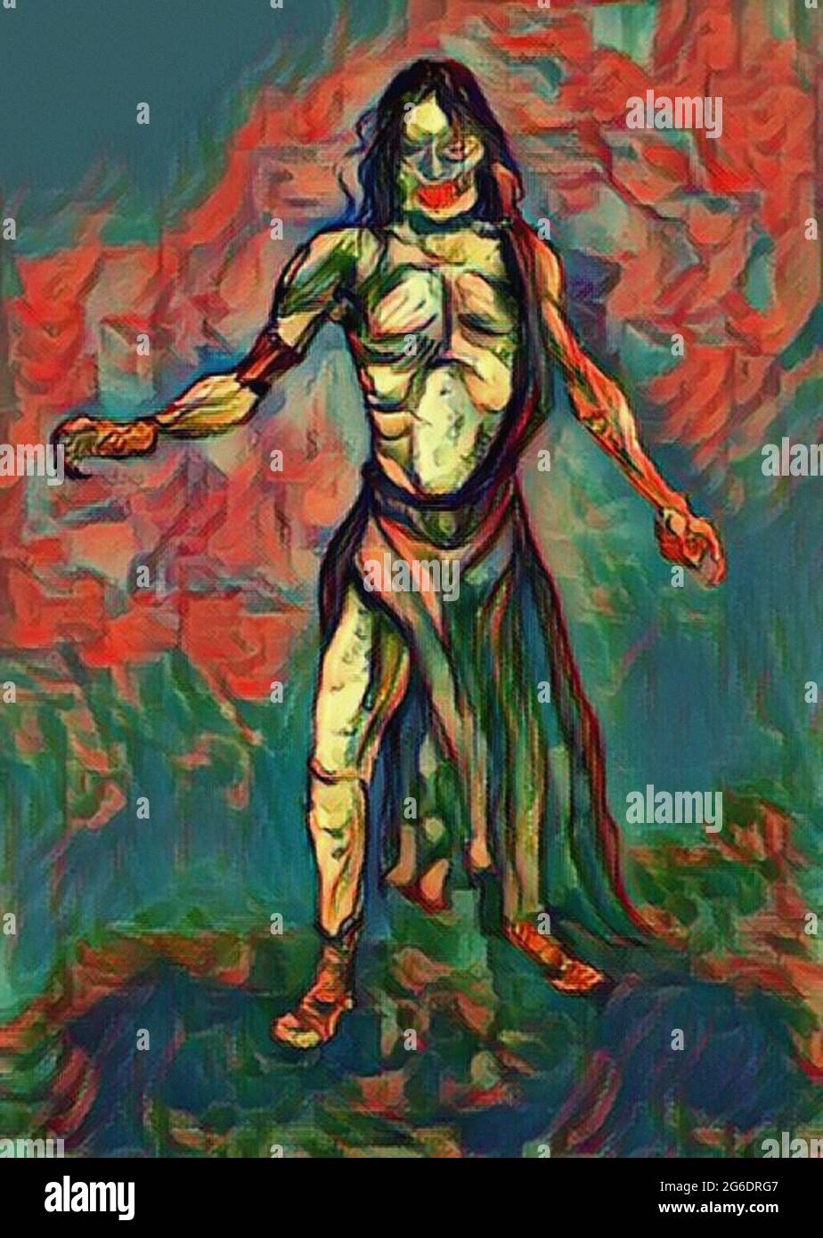 illustration of an evil zombie Stock Photo - Alamy
