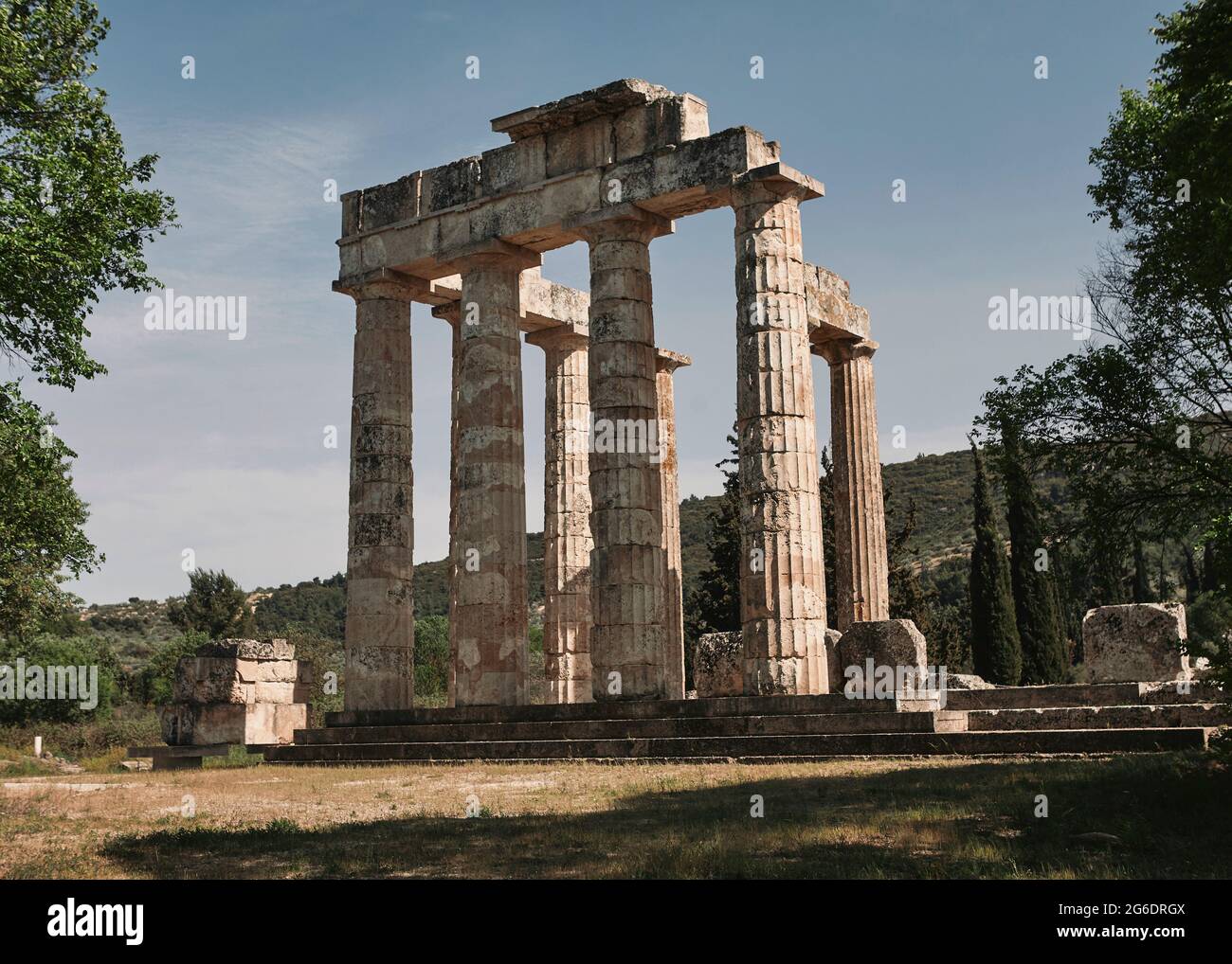 The Temple of Zeus in the centre of the Sanctuary of Zeus at Nemea ...